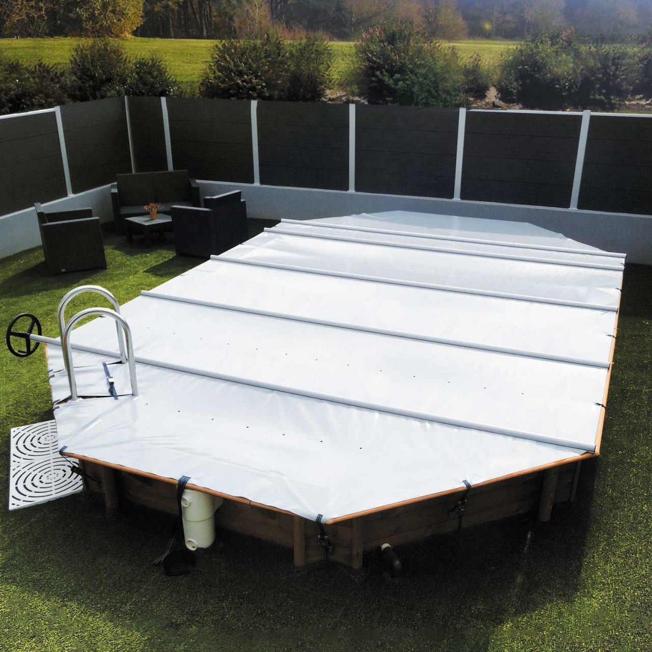 Poolabdeckung Winter Mit Stangen